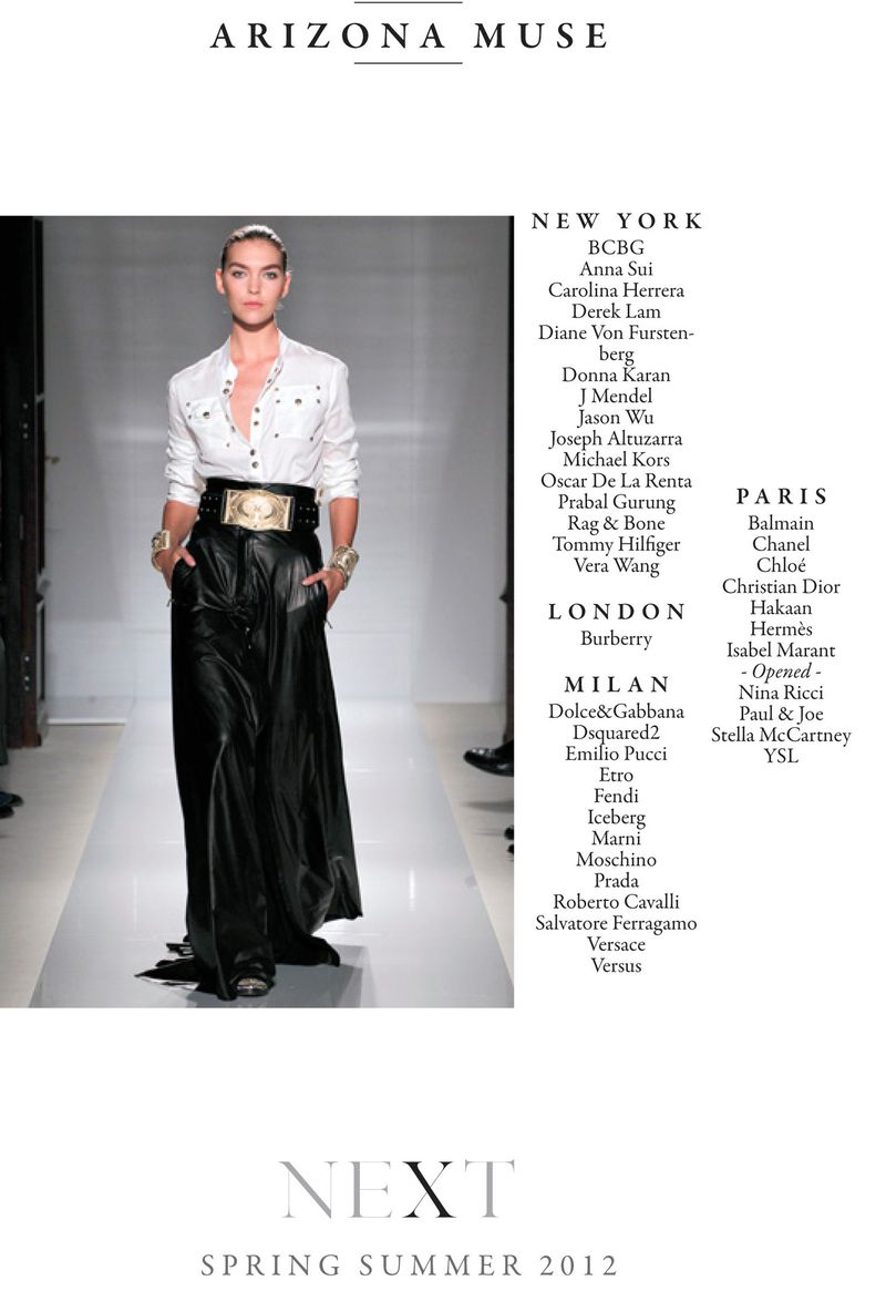 NEXT MODELS London: All SHOWS S/S 12 Main Board (Various Shows)