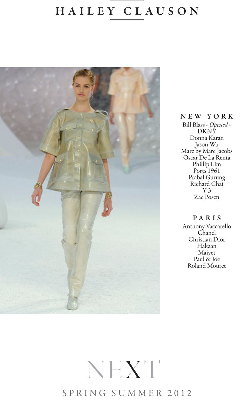 NEXT MODELS London: All SHOWS S/S 12 Main Board (Various Shows)