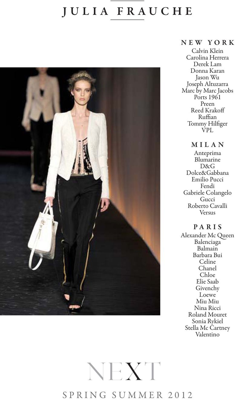 NEXT MODELS London: All SHOWS S/S 12 Main Board (Various Shows)