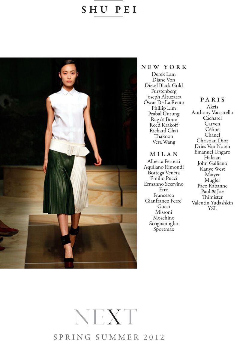 NEXT MODELS London: All SHOWS S/S 12 Main Board (Various Shows)