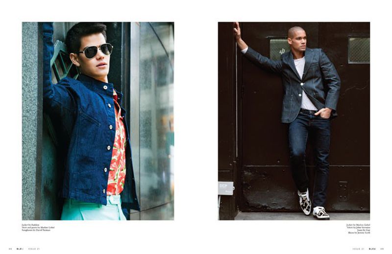 Simon Tham and Deric Mickens in Bleu Magazine (Various Editorials)