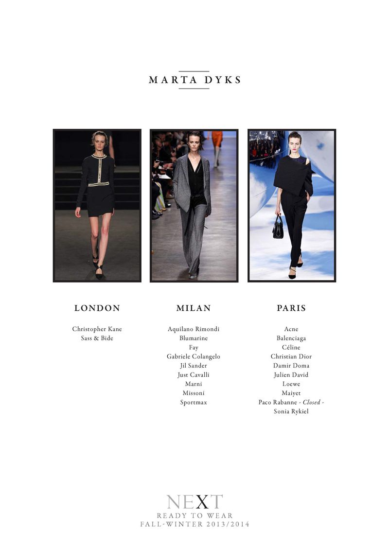 Next Models Paris F/W 13 show report Part 2 (Various Shows)