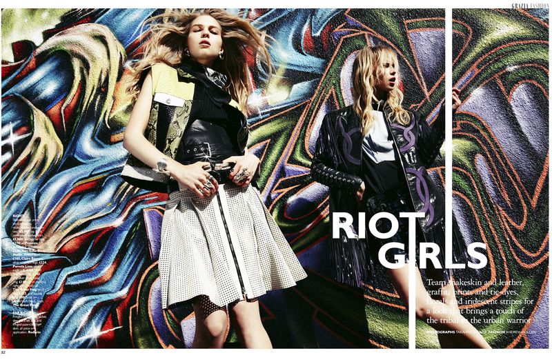 RIOT GIRLS (also w/ model Noora Lappi) (Grazia Italy)