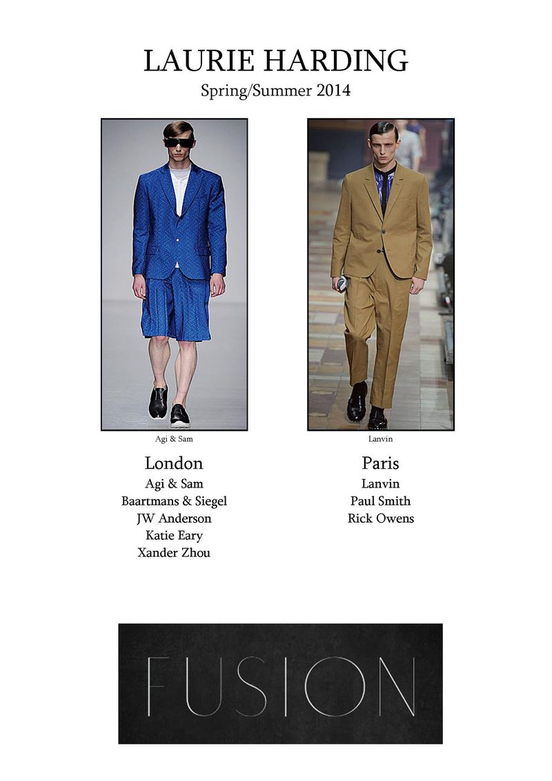 Fusion Models S/S 14 European Men's shows (Various Shows)