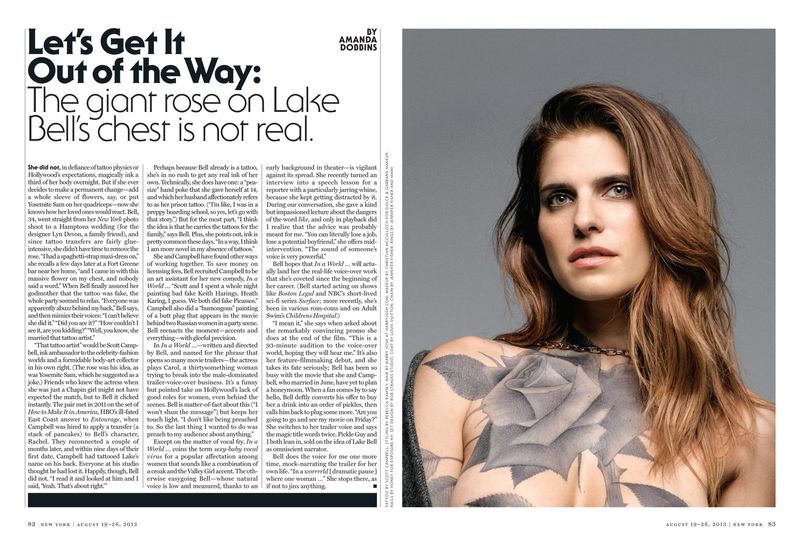 LAKE BELL (New York Magazine)