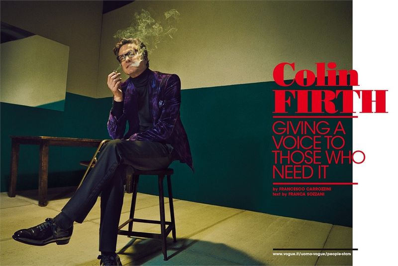 L'Uomo Vogue July-Aug 2014 Cover: Colin Firth: The Style Makers (L'Uomo ...