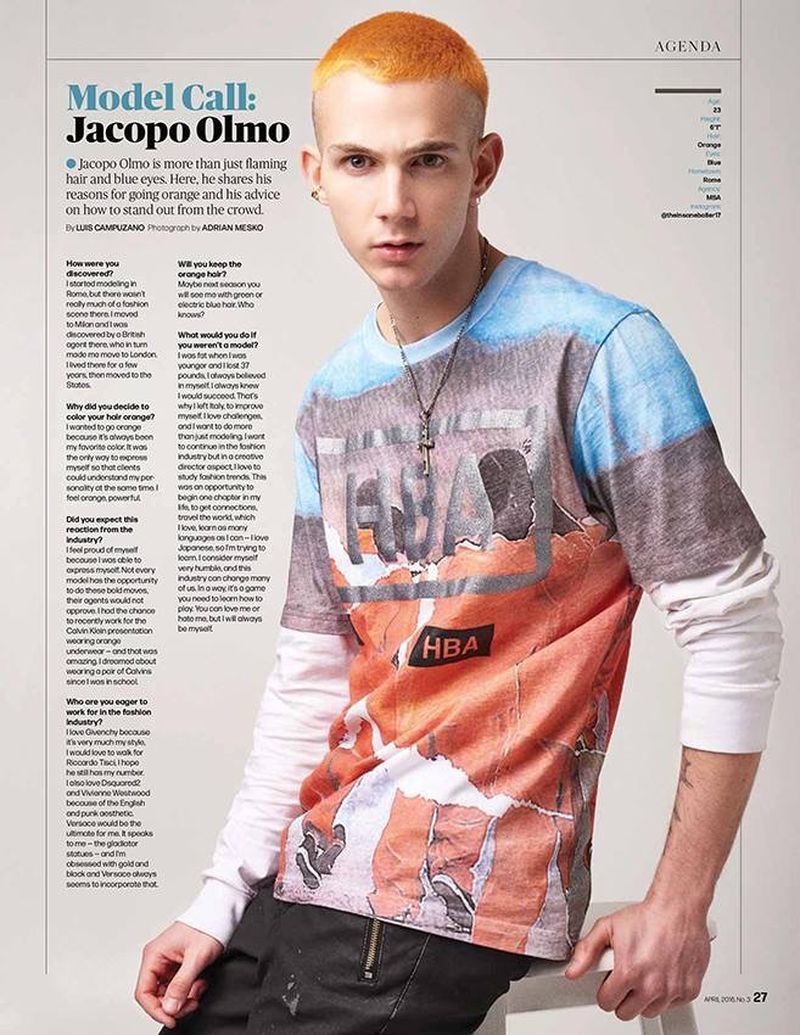 Model Call: Jacopo Olmo (WWD)