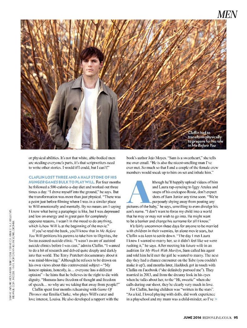 Sam Claflin (Red Magazine)