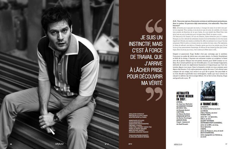 Cover boy: Hugo Becker (Apollo Magazine)
