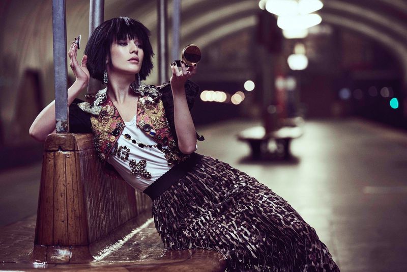 Subway with actress Natalia Berger (Tatler Russia)