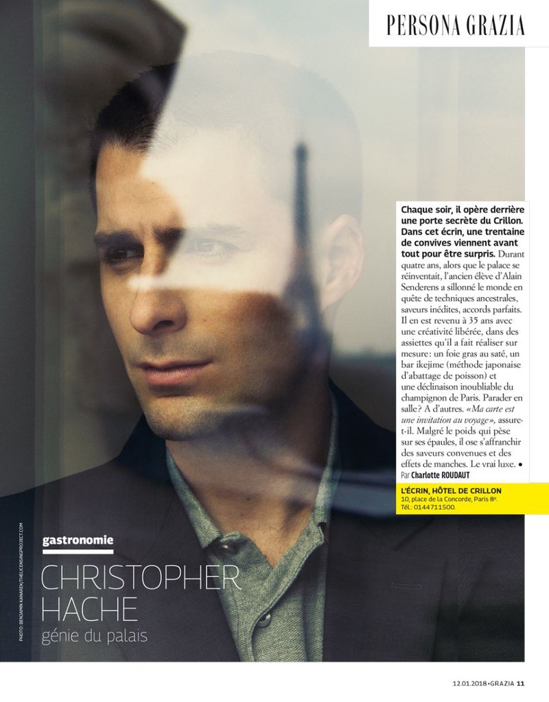 Chef Christopher Hache/Hotel Crillon Paris (Grazia France)