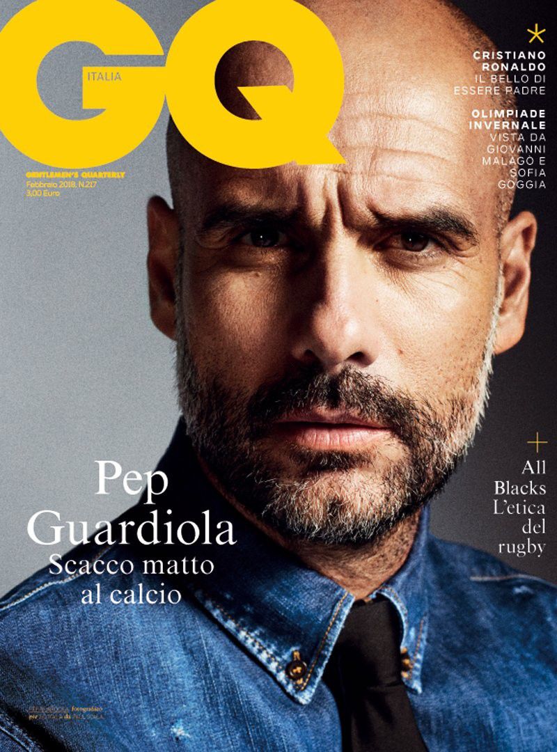 GQ Italia February 2018 Cover with Pep Guardiola (GQ Italia)