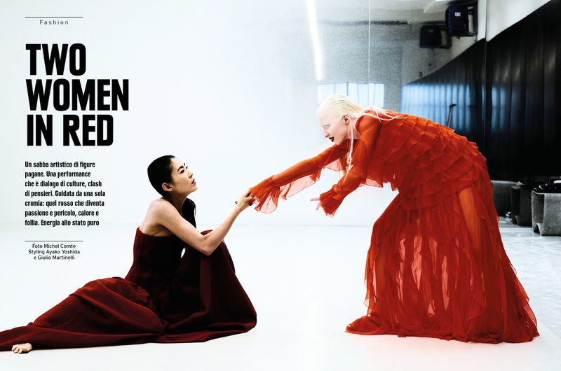 Two Women in Red (L'Officiel Italia)