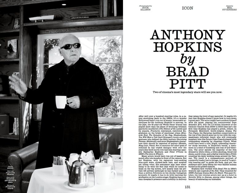 Anthony Hopkins (Interview Magazine)