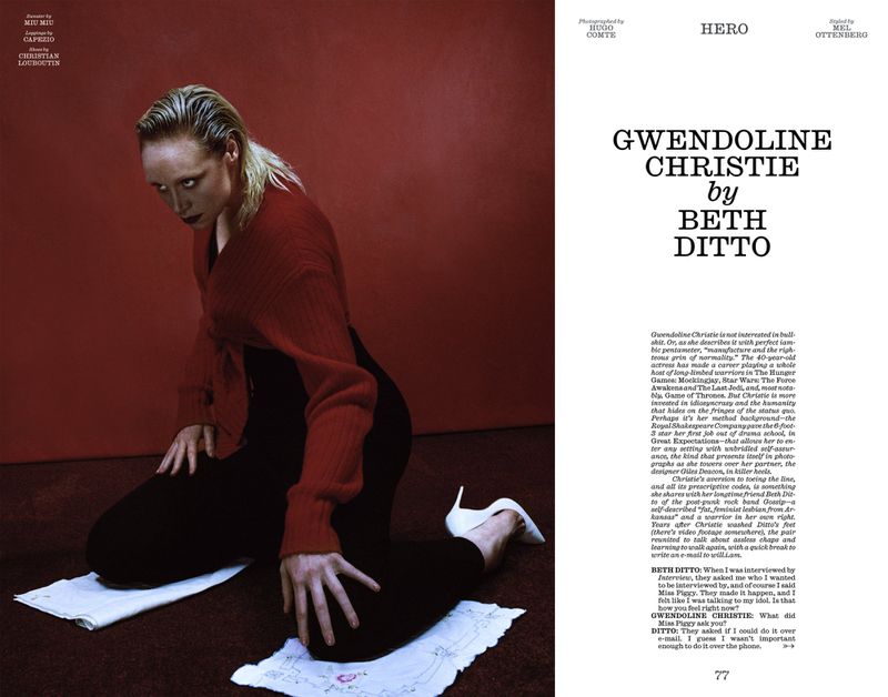Gwendoline Christie by Beth Ditto (Interview Magazine)