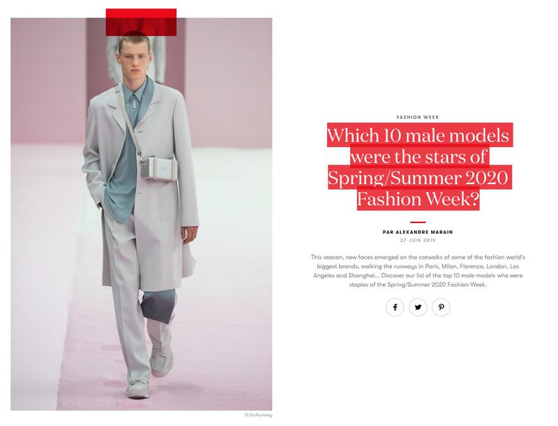 Which 10 male models were the stars of Spring/Summer 2020 Fashion Week ...