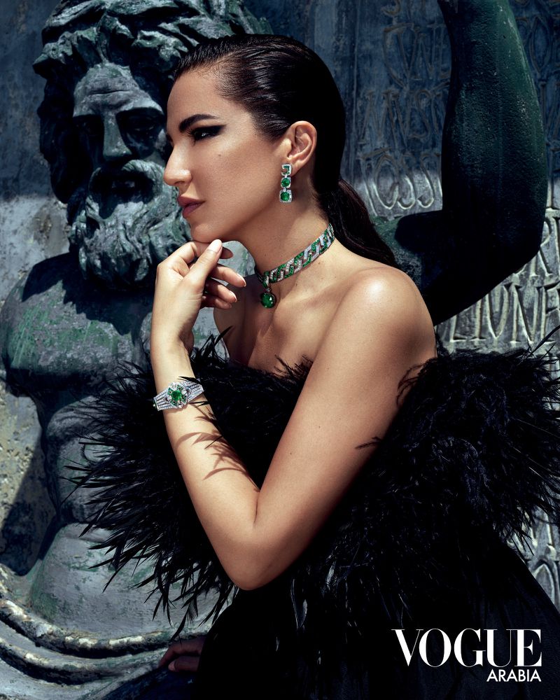 Dorra Zarrouk in partnership with Bulgari (Vogue Arabia)