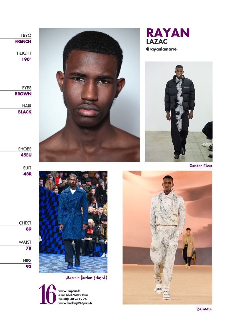 16 Men SHOW SHEETS Fall-Winter 2020 (Polaroids-Digitals)