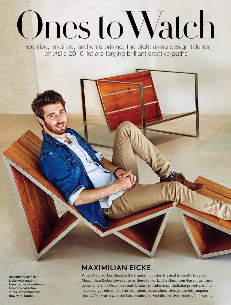 Ones to Watch: Maximilian Eicke for Architectural Digest April 2016 ...