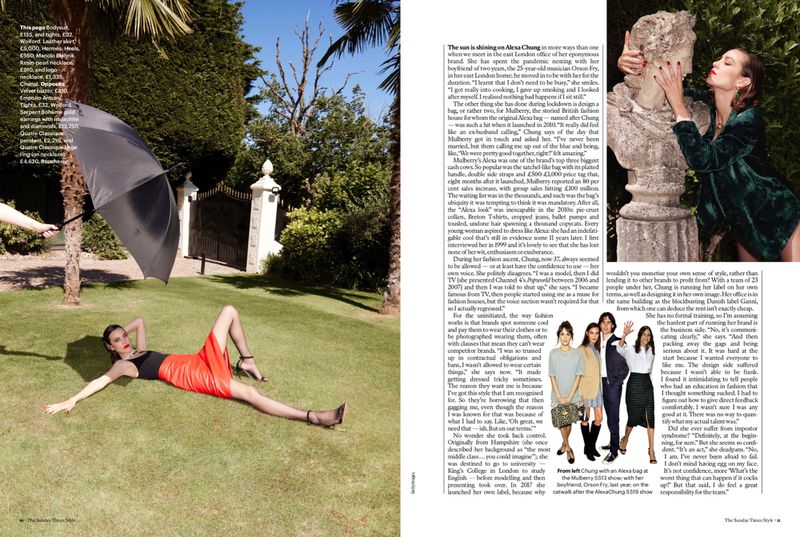 Alexa Chung: She means business (The Sunday Times Style Magazine UK)