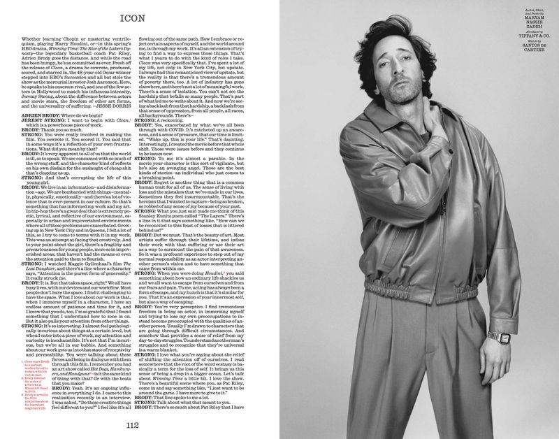 Adrian Brody (Interview Magazine)