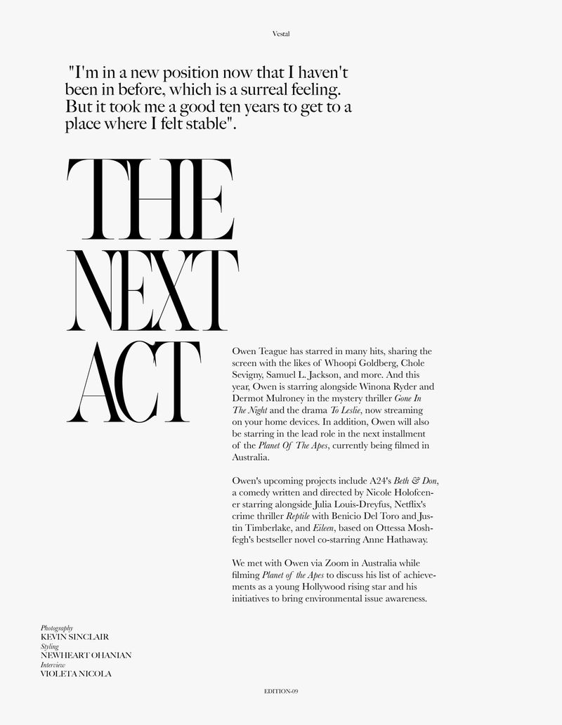 Owen Teague: The Last Act (Vestal Magazine)