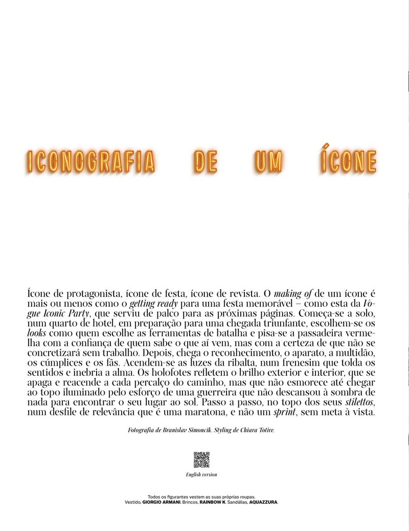 Iconografia De Um Ícone (Vogue Portugal)