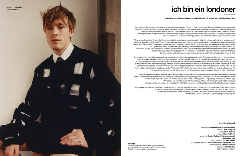 Louis Hofmann (Schön Magazine)