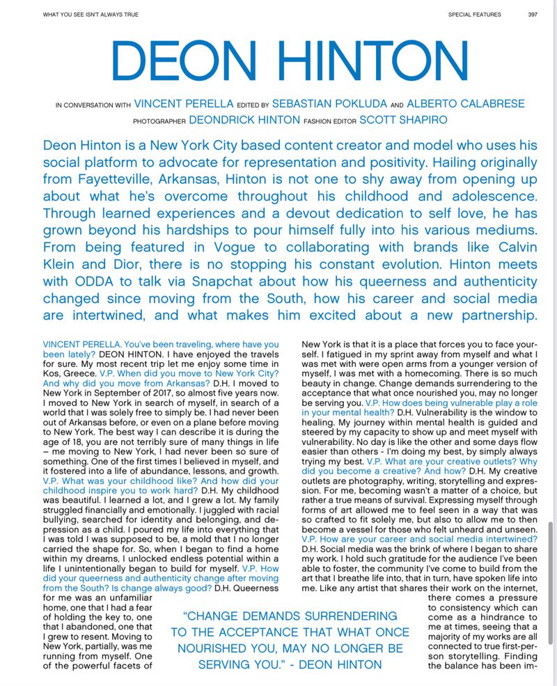 Photography Deon Hinton (ODDA Magazine)