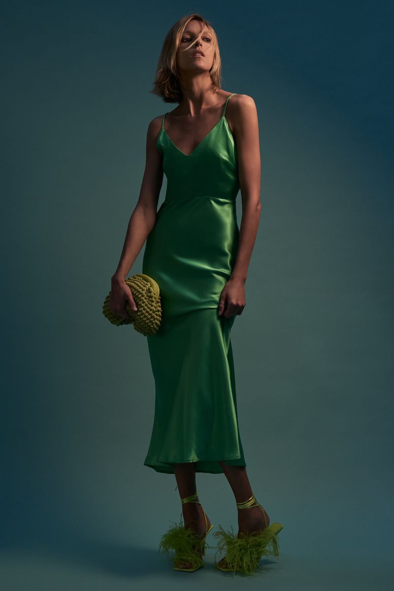 ZARA Basic Collection by Anja Rubik | Green Satin (Zara)
