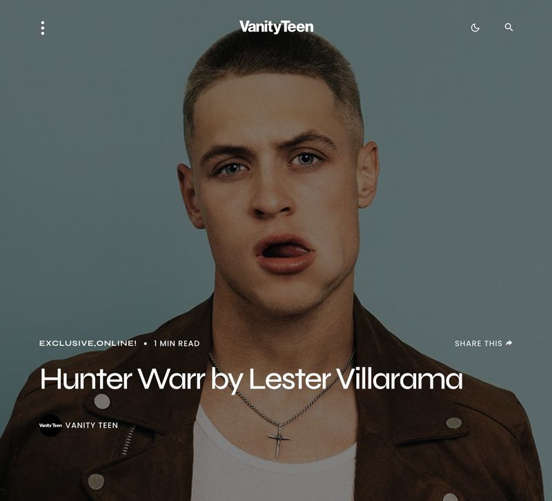 Hunter Warr (Vanity Teen Magazine)