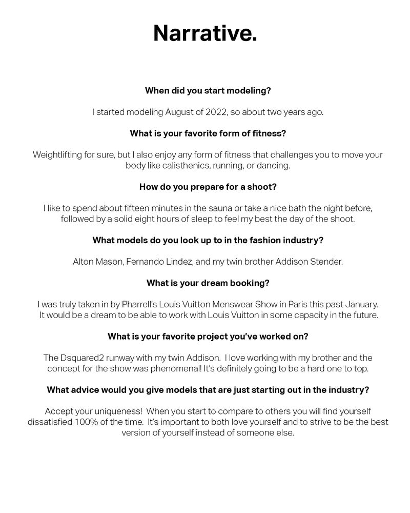 Narrative Spotlight: Aidan Stender (Various Editorials)